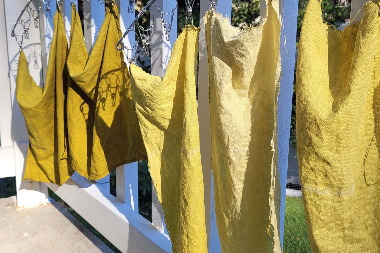 Making Naturally Dyed Linen Napkins